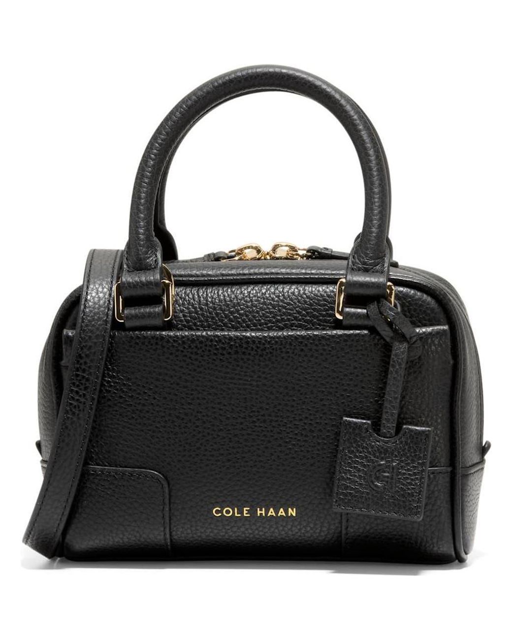 Cole Haan Mini Beverly Leather Satchel in Black | Lyst