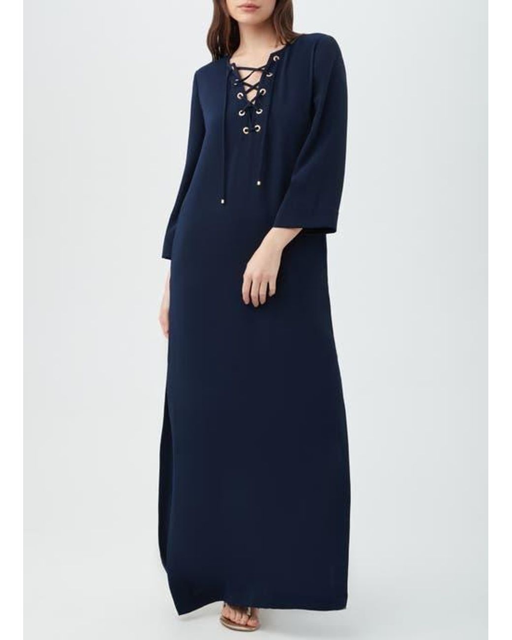 Trina Turk Catamaran Printed Lace Up Dress in Blue | Lyst