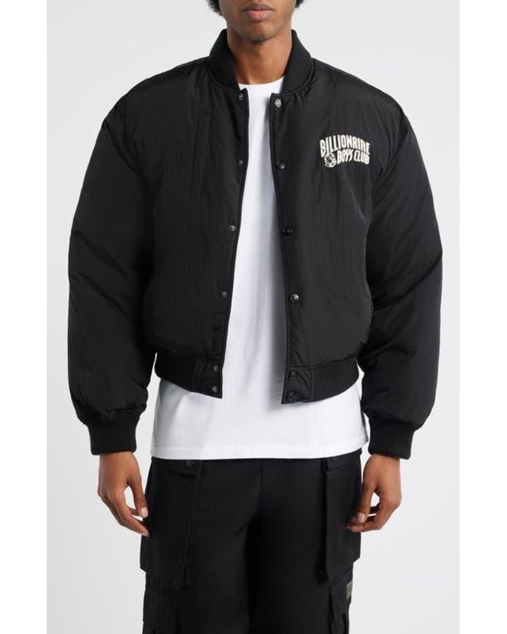 BBCICECREAM Puffer Baseball Jacket in Black for Men | Lyst