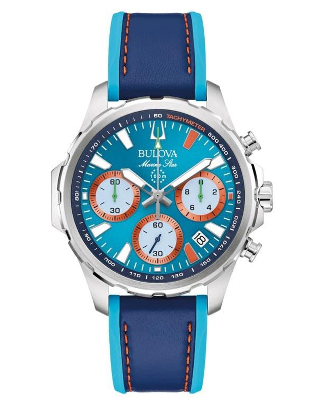 Bulova Team Miami E1 Racing Marine Star Rubber Strap Watch, 43Mm in ...