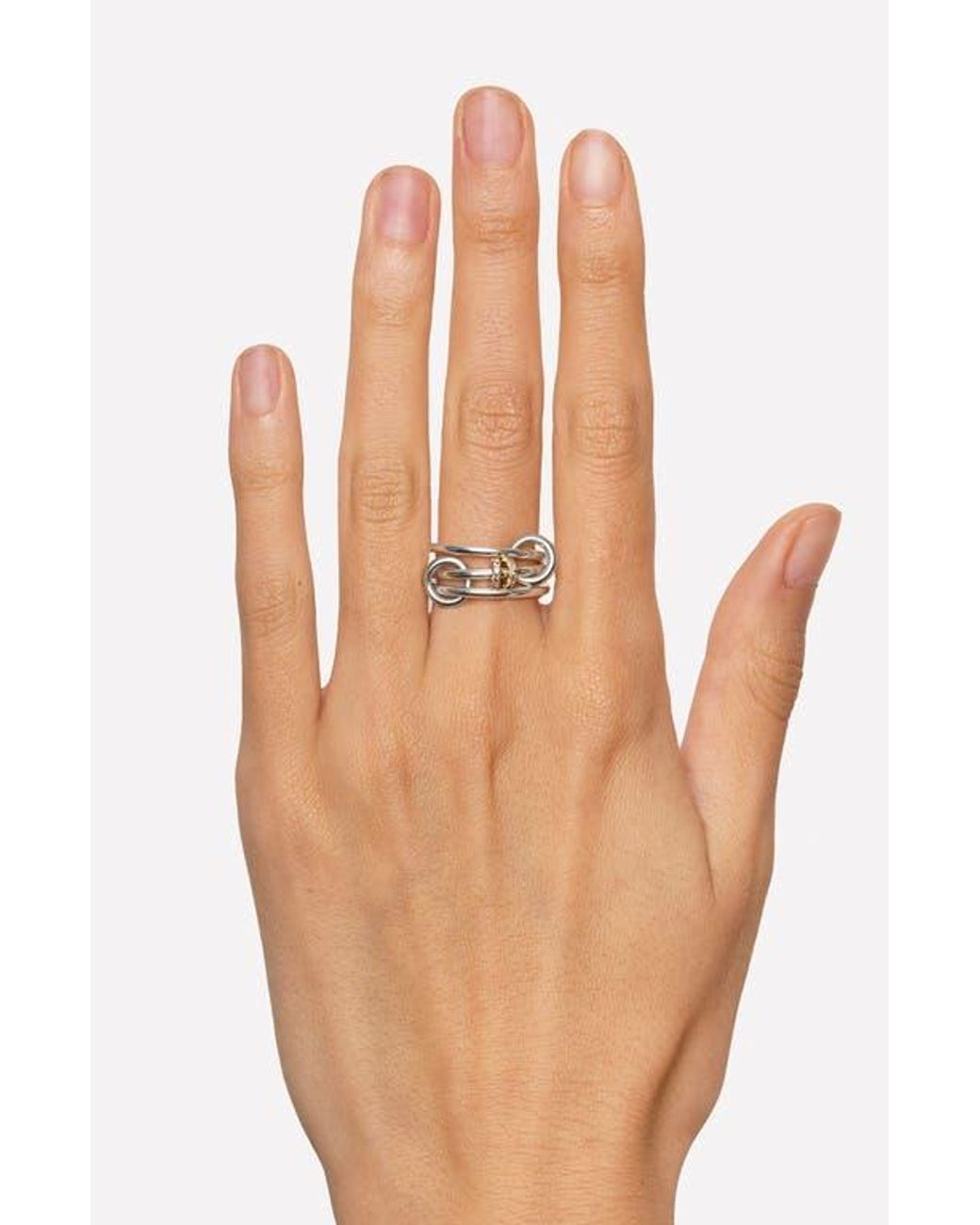Spinelli Kilcollin Acacia Sg Gris Linked Rings in White | Lyst
