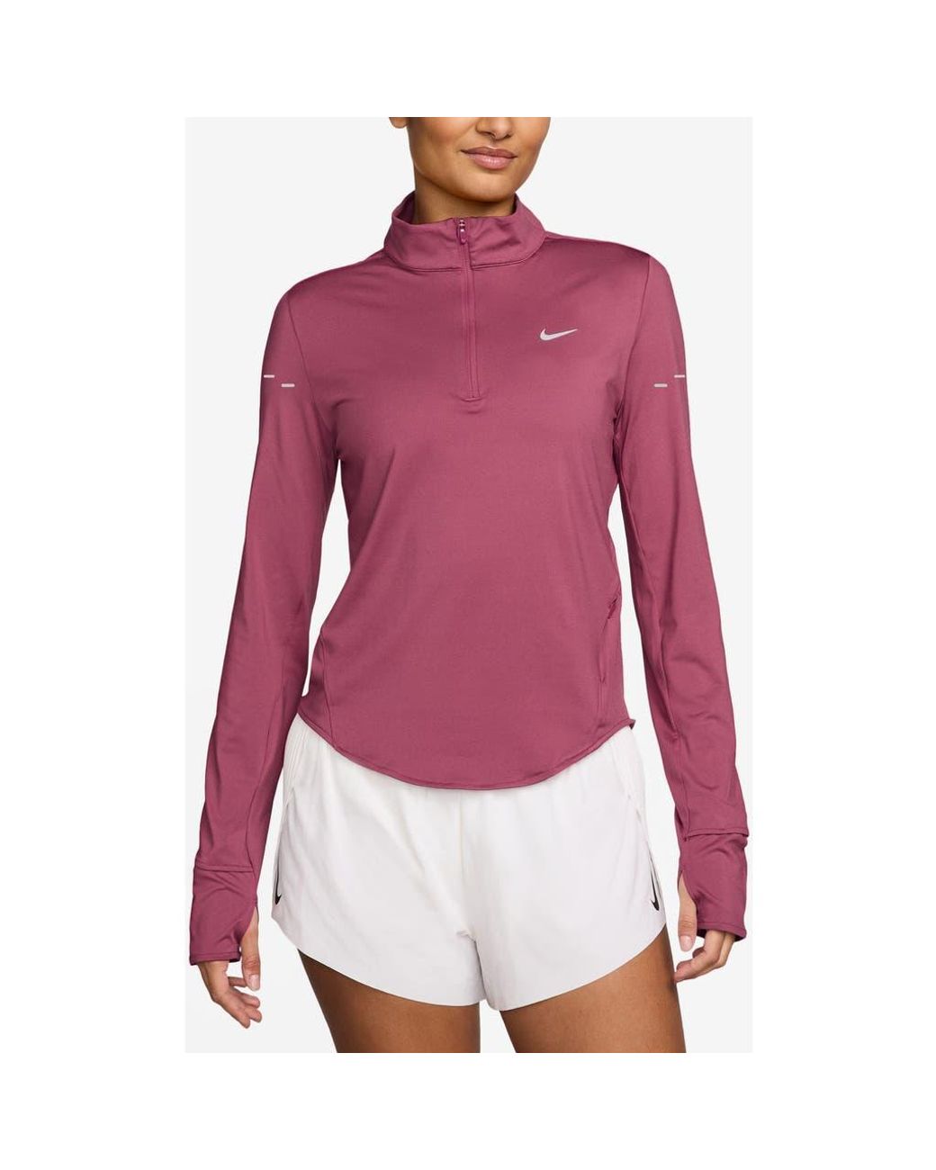 Nike Swift Dri-Fit Uv Half Zip Running Top in Red | Lyst