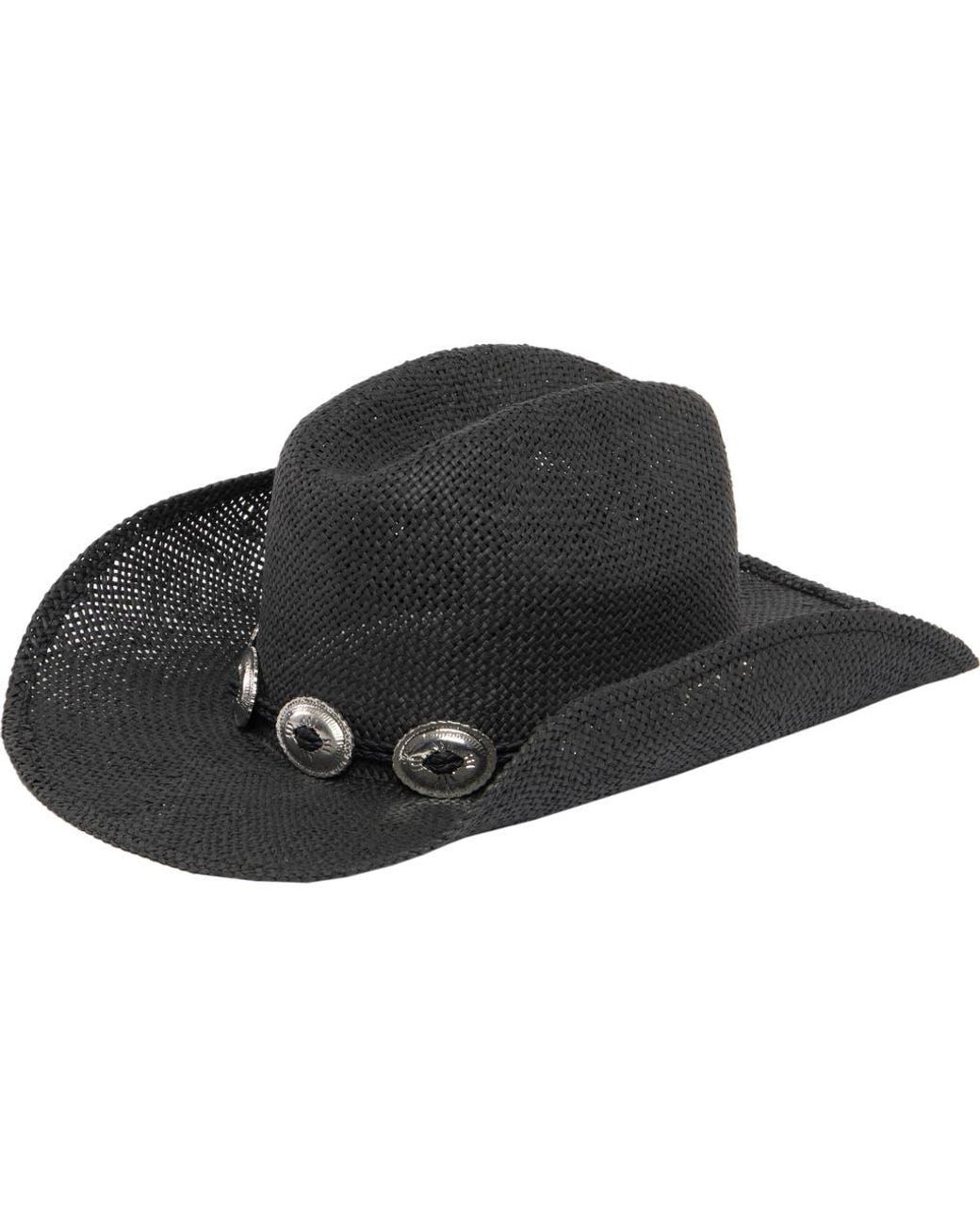 San Diego Hat Cattleman's Crease Woven Straw Cowboy Hat in Black | Lyst