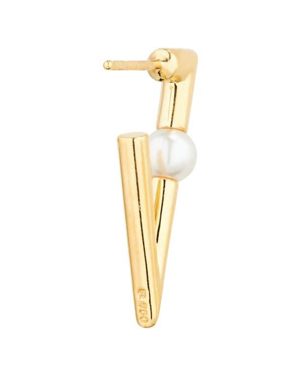 Mikimoto Akoya Pearl Triangular Earrings in White | Lyst