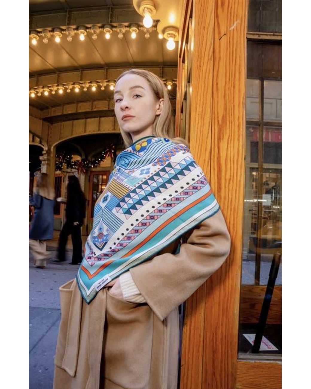 Jessie Zhao New York Double Sided Wool Silk Triangle Scarf Of Shapes ...
