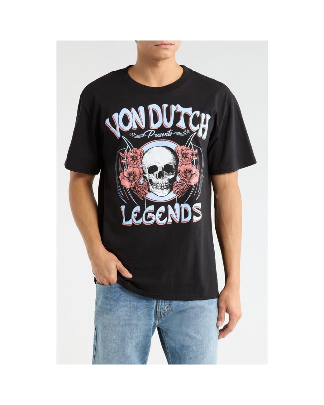 Von Dutch Legends Logo Cotton Blend Graphic T-Shirt in Black for Men | Lyst