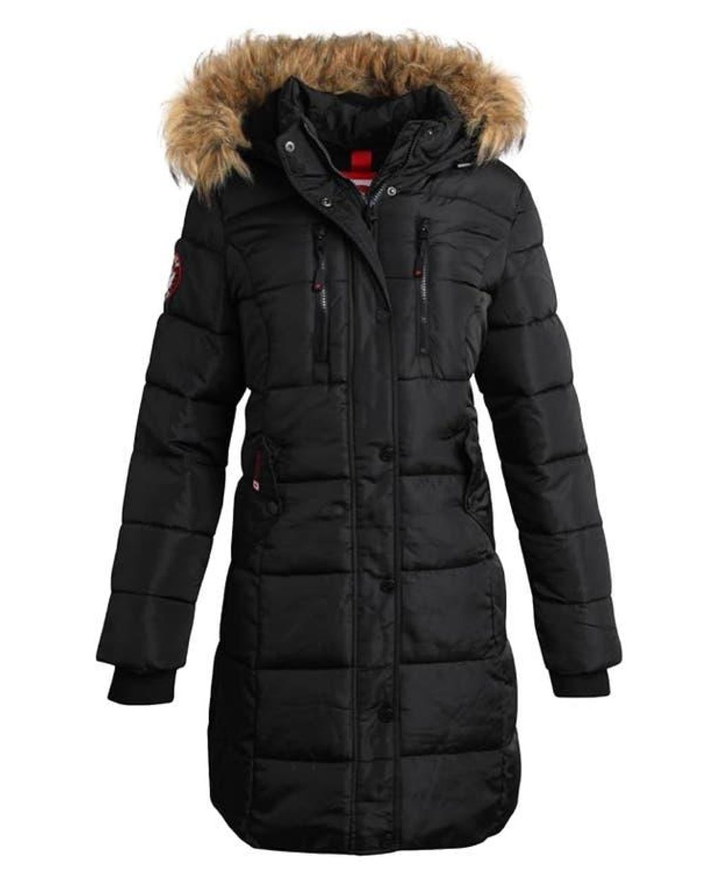 canada weather gear Heavyweight Long Parka Jacket in Black | Lyst