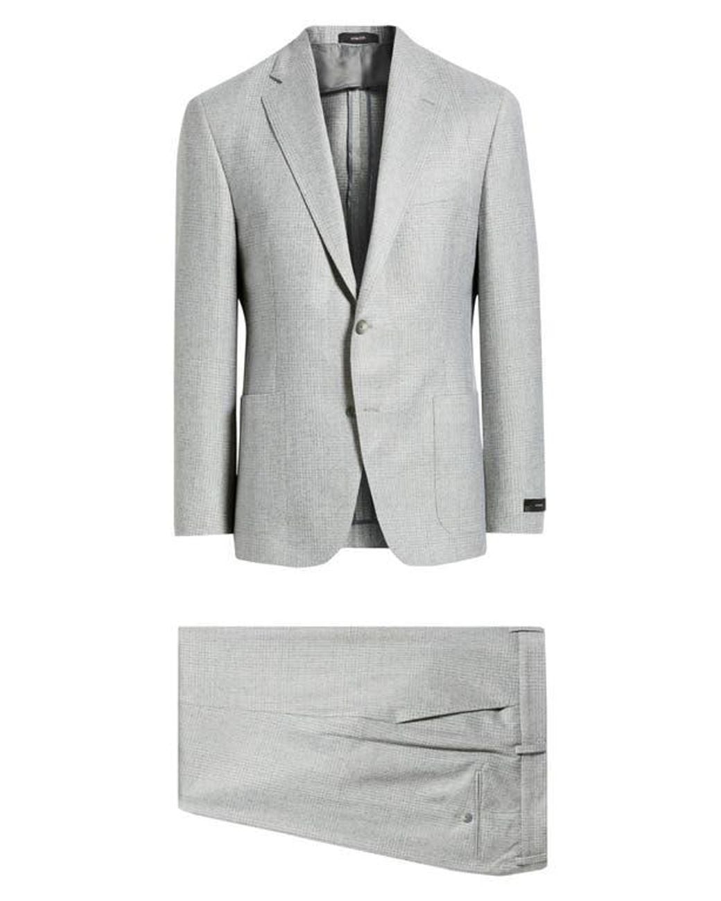 Vince Icon Relaxed Fit Glen Check Wool Suit in Gray for Men | Lyst