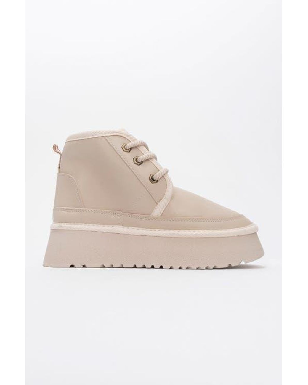 Prologue Shoes Ovela Chunky Boot in Natural | Lyst