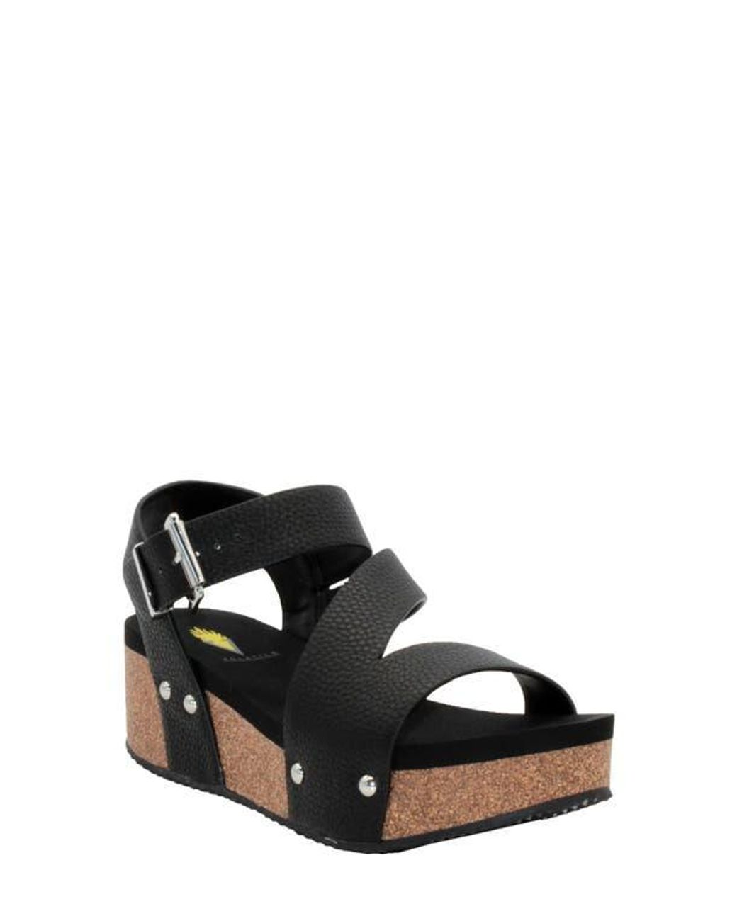 Volatile Biloxi Platform Wedge Sandal in Black | Lyst
