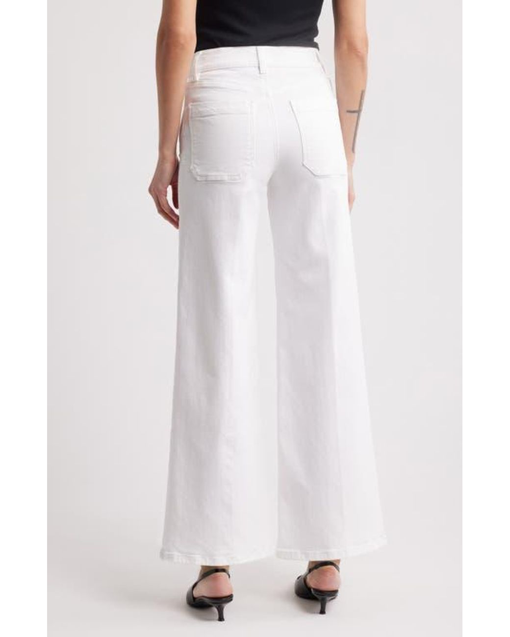 FRAME Le Pixie Slim Palazzo Patch Pocket High Waist Wide Leg Jeans in ...