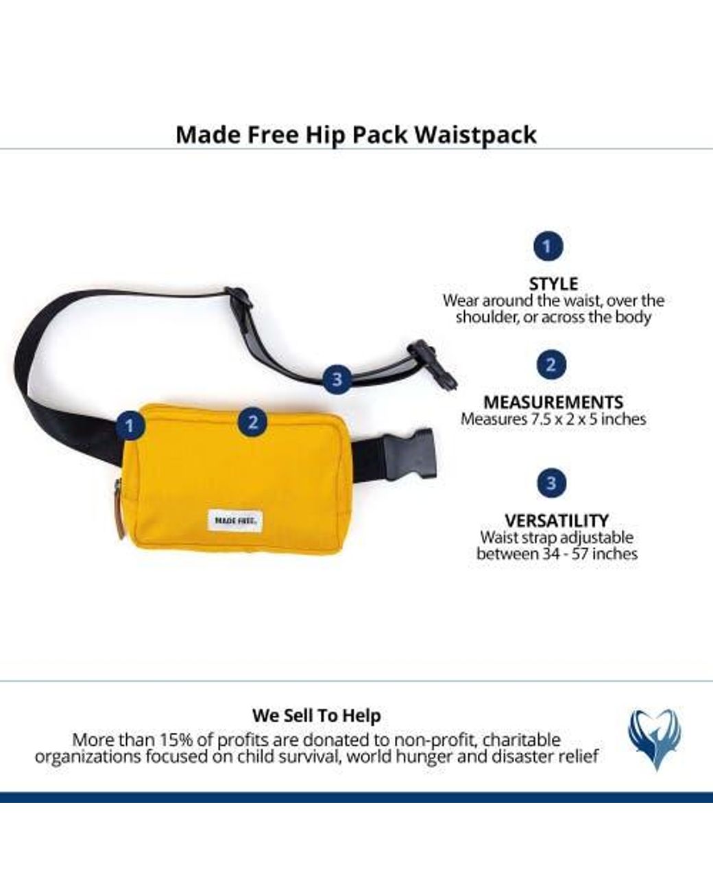 Made Free Hip Pack Waistpack in Yellow for Men | Lyst