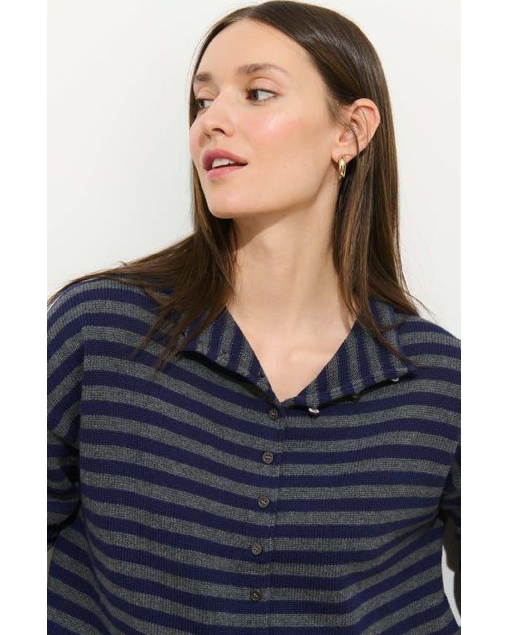 Alex Mill Taylor Stripe Cotton & Cashmere Cardigan in Blue | Lyst