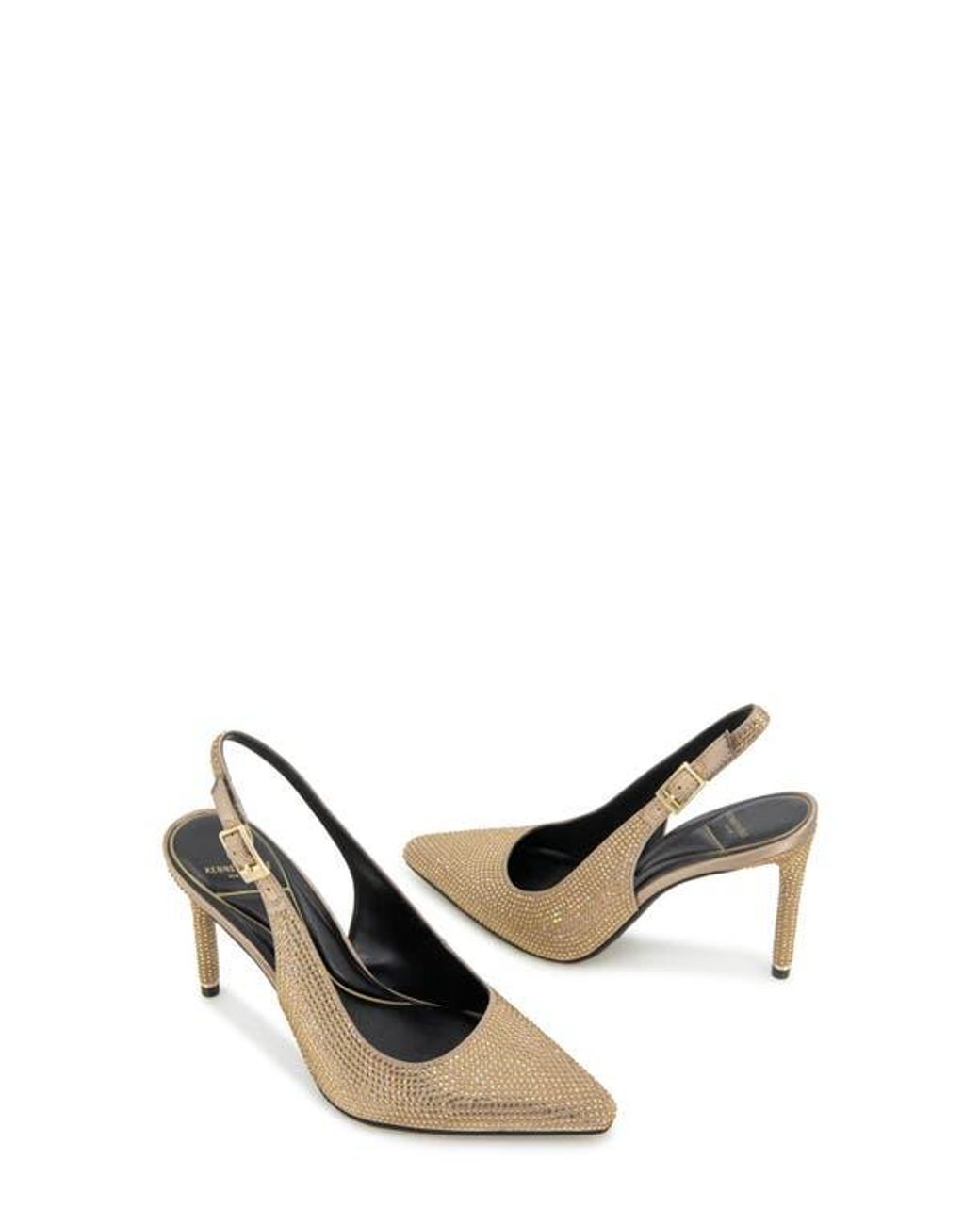 Kenneth Cole Quinnly Crystal Slingback Pointed Toe Pump in Metallic | Lyst