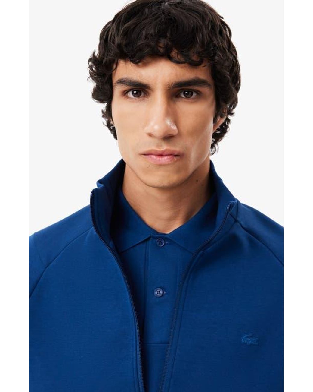 Lacoste Zip-Up Jacket in Blue for Men | Lyst