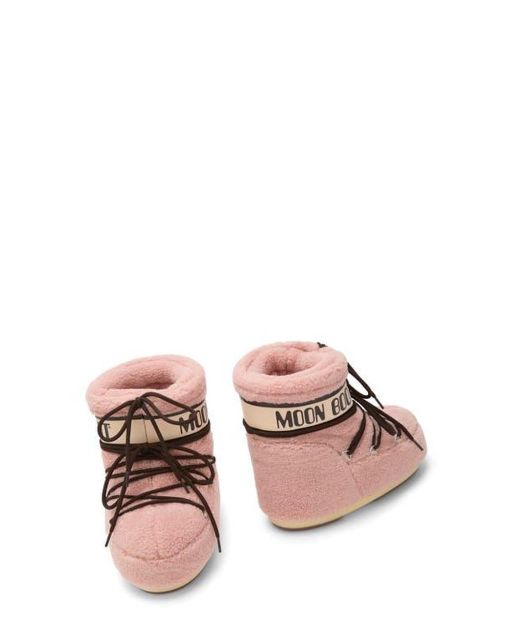 Moon Boot Icon High Pile Fleece Low Boot in Pink | Lyst