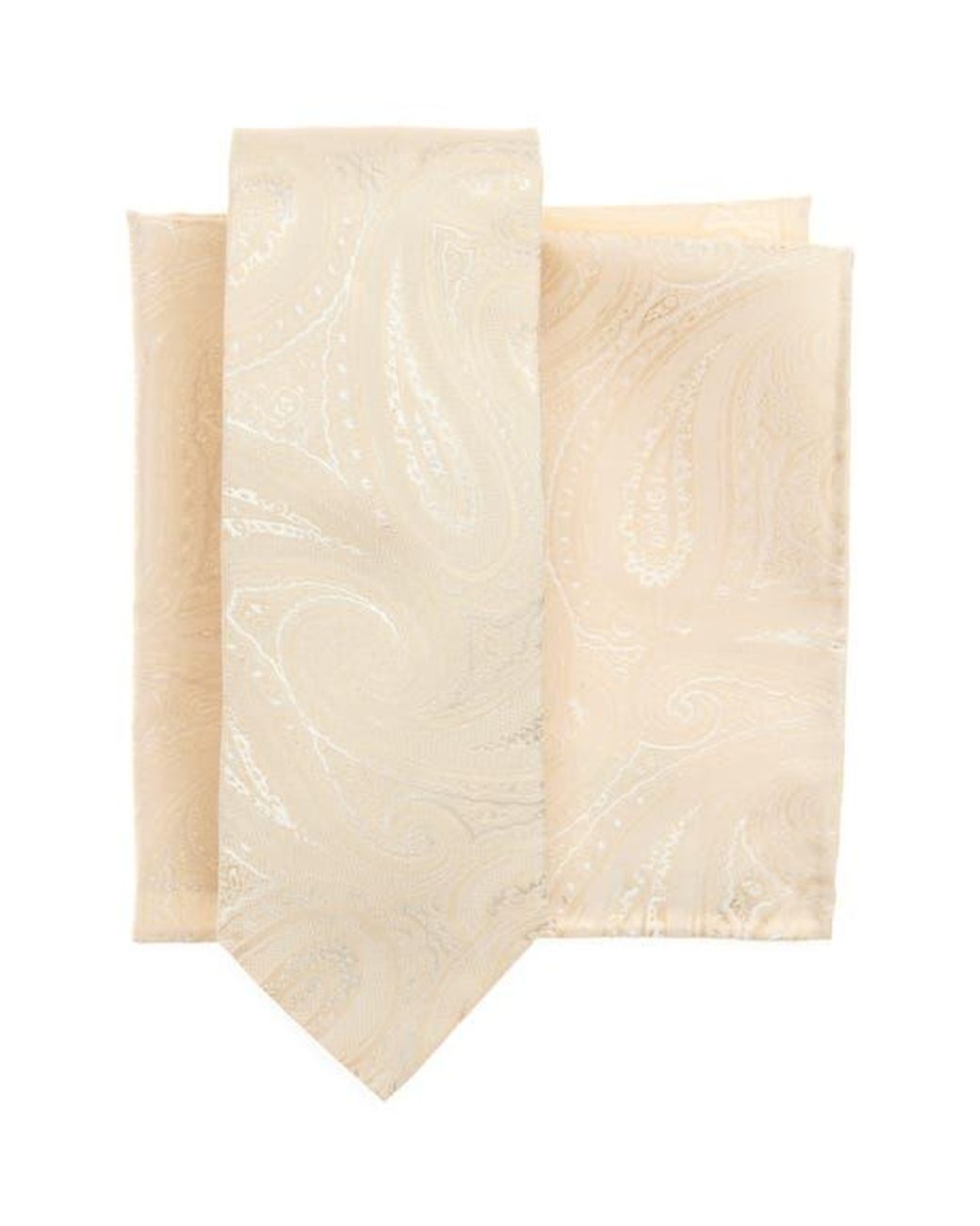BOSS Ivory Paisley Jacquard Tie & Pocket Square Set in Natural for Men ...