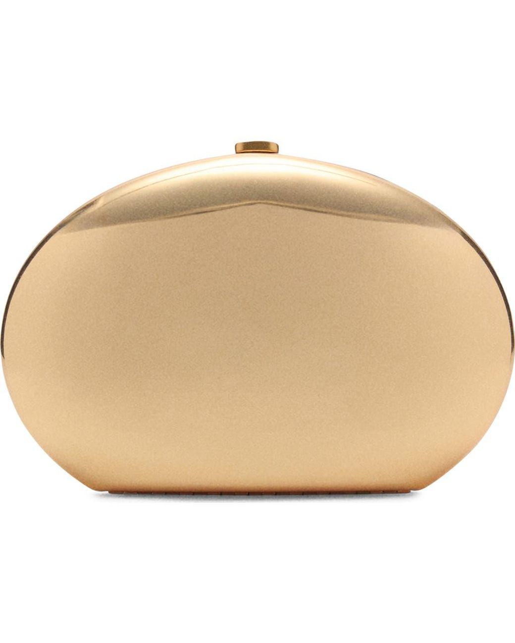 Mango Metallic Frame Clutch in Natural | Lyst