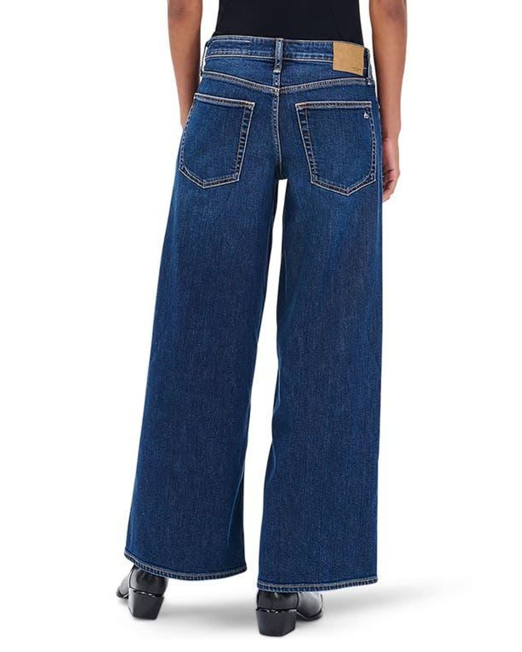 Rag & Bone Aiden Low Rise Wide Leg Jeans in Blue | Lyst