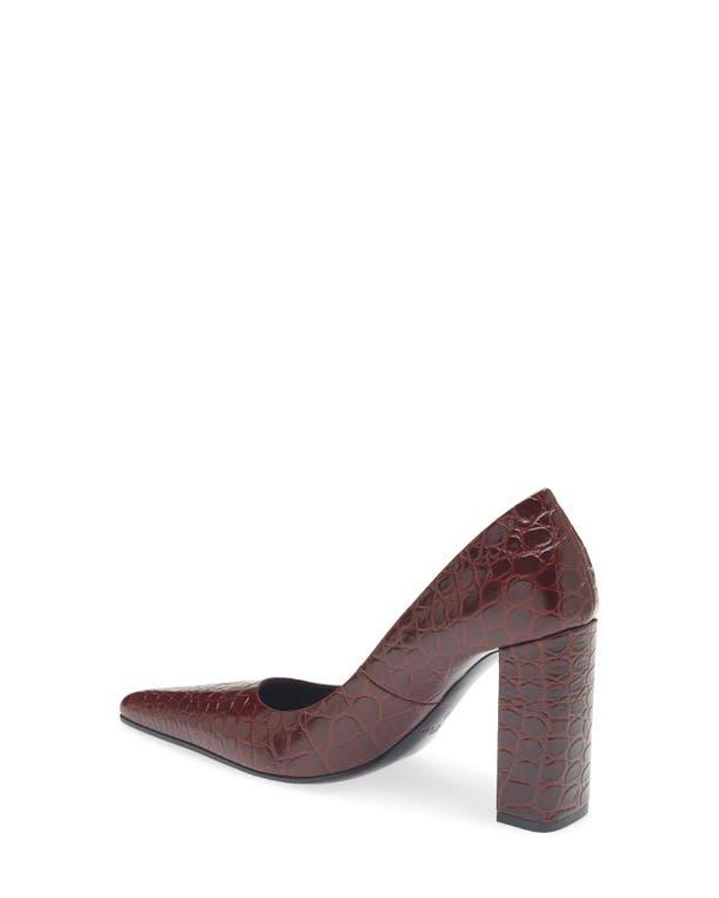 Alaïa Show Pointed Toe Lizard Embossed Pump in Brown | Lyst