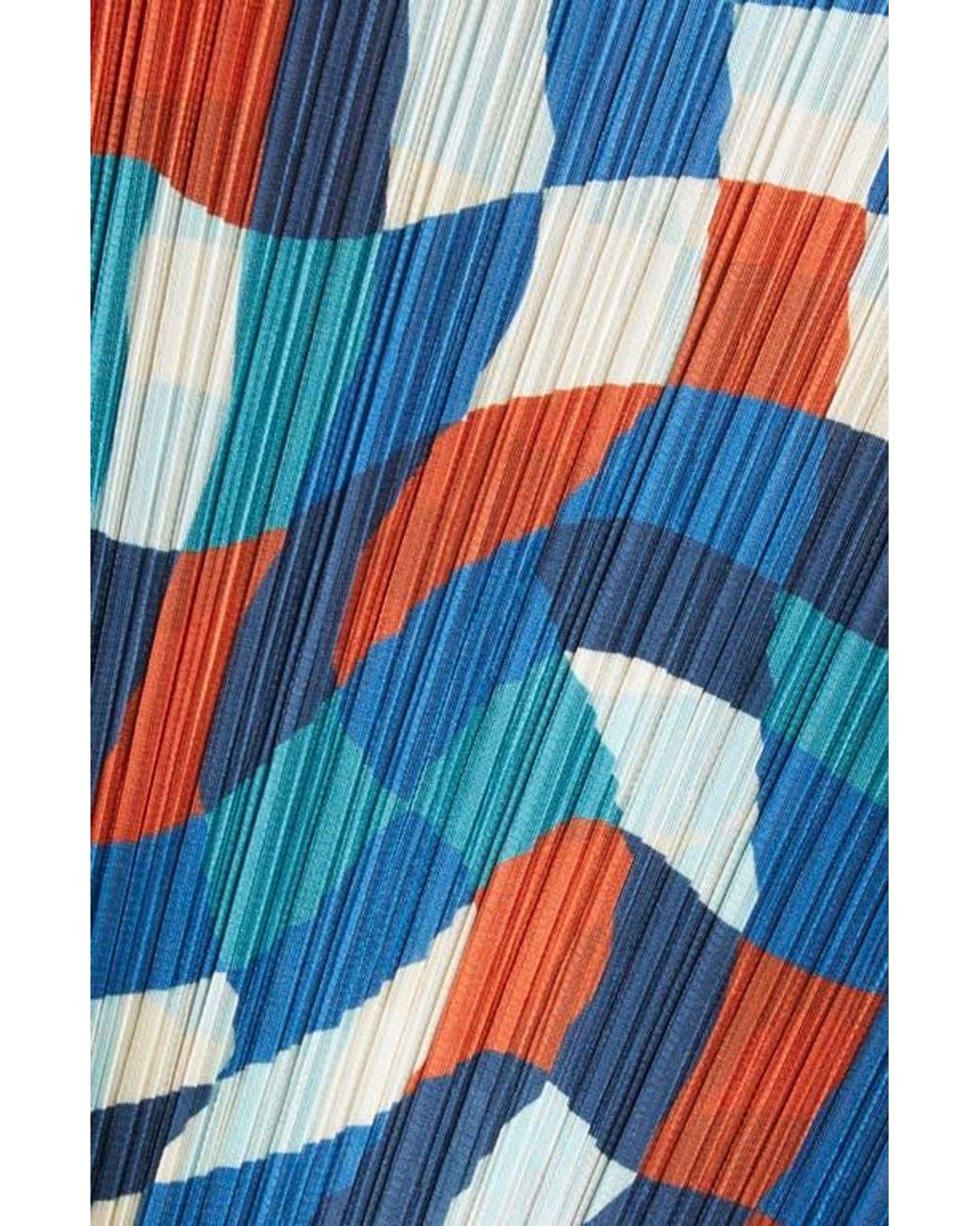 Pleats Please Issey Miyake Dancing Square Pleated Top in Blue | Lyst