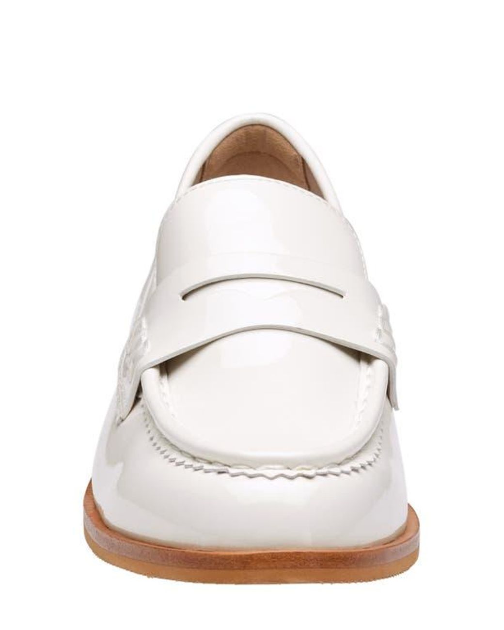 Johnston & Murphy Gillian Patent Leather Penny Loafer in White | Lyst