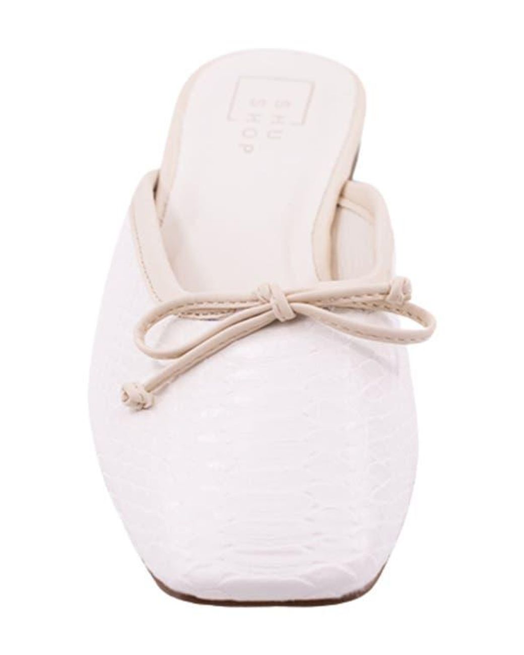 Shu Shop Andrea Slide Flat in White | Lyst