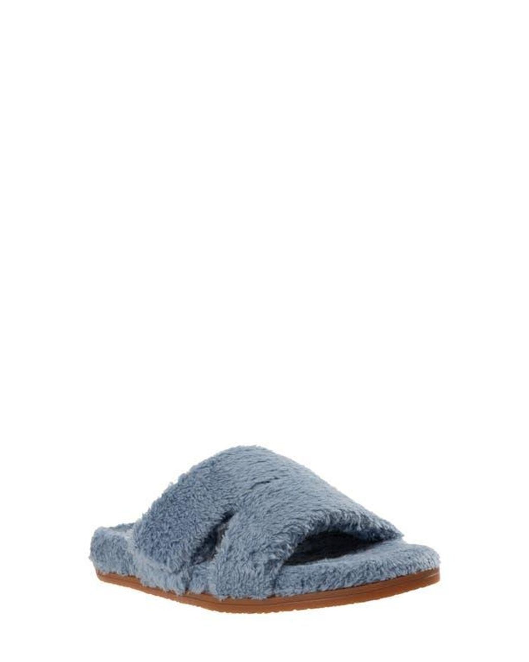 Revitalign Callie High Pile Fleece Slide Slipper in Blue | Lyst