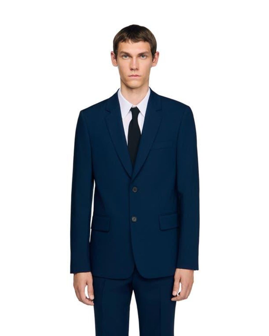 Sandro Wool Suit Jacket in Blue for Men | Lyst