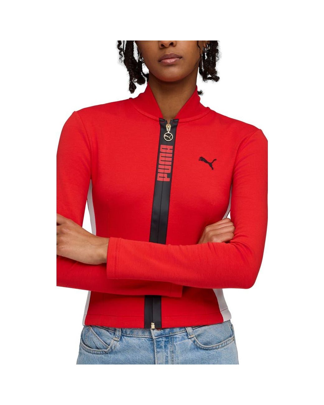 PUMA T7 Slim Track Jacket in Red | Lyst