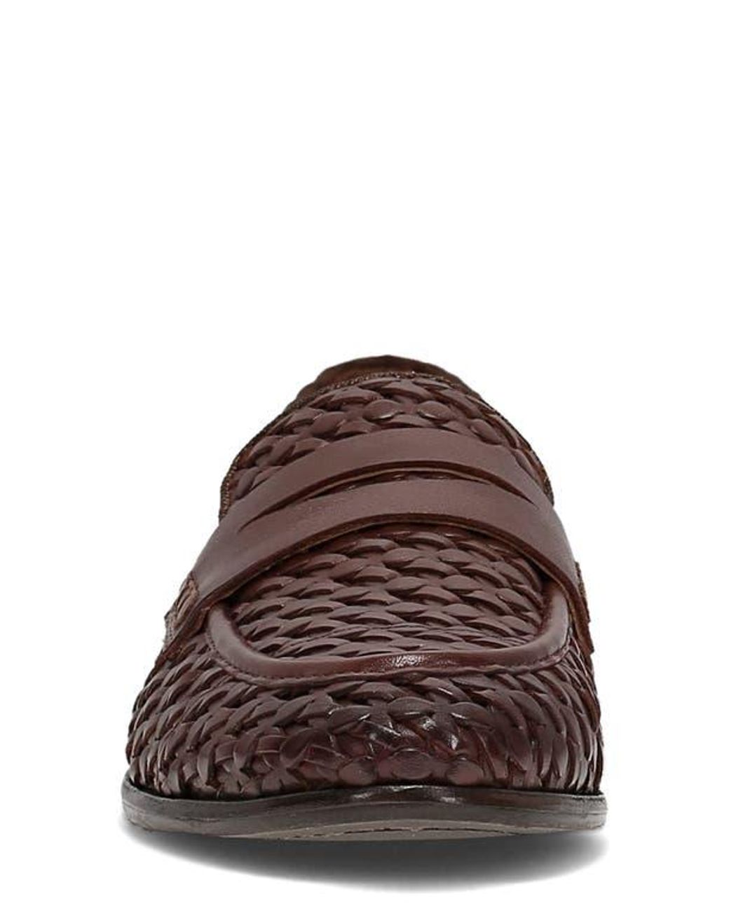 Frye Faith Woven Penny Loafer in Brown | Lyst