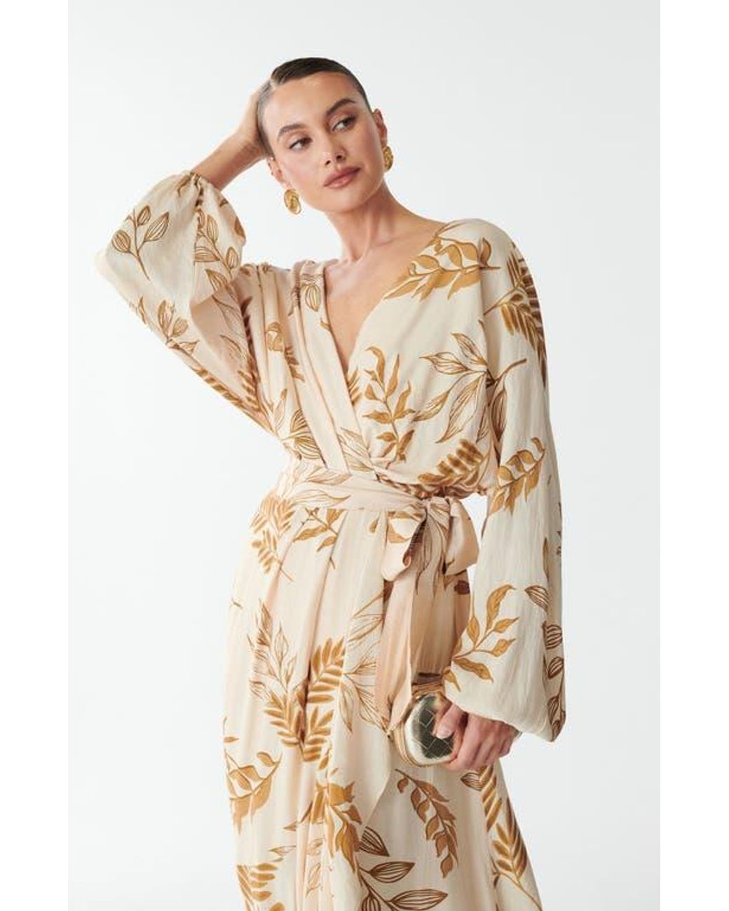 Savel Julia Midi Dress in Natural | Lyst