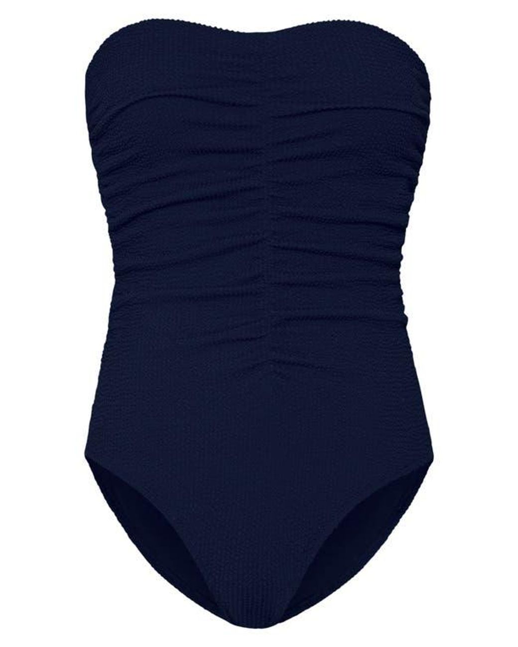 MILLY Textured Ruched One-Piece Swimsuit in Blue | Lyst