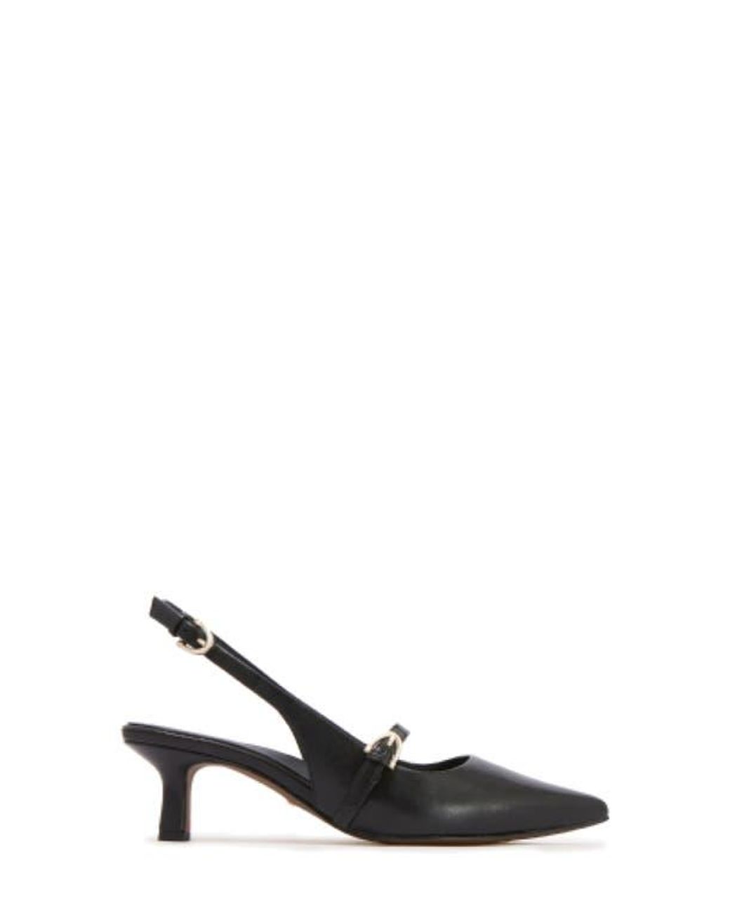 Frankie Coco Slingback Pointed Toe Kitten Heel Pump in White | Lyst