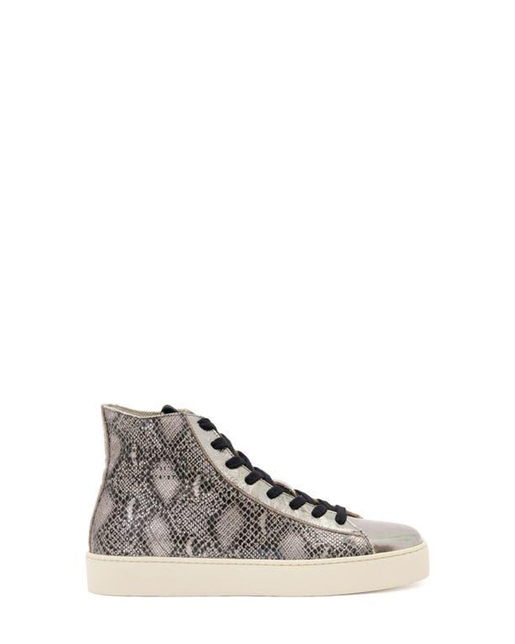 AllSaints Tana Metallic High Top Sneaker in White | Lyst