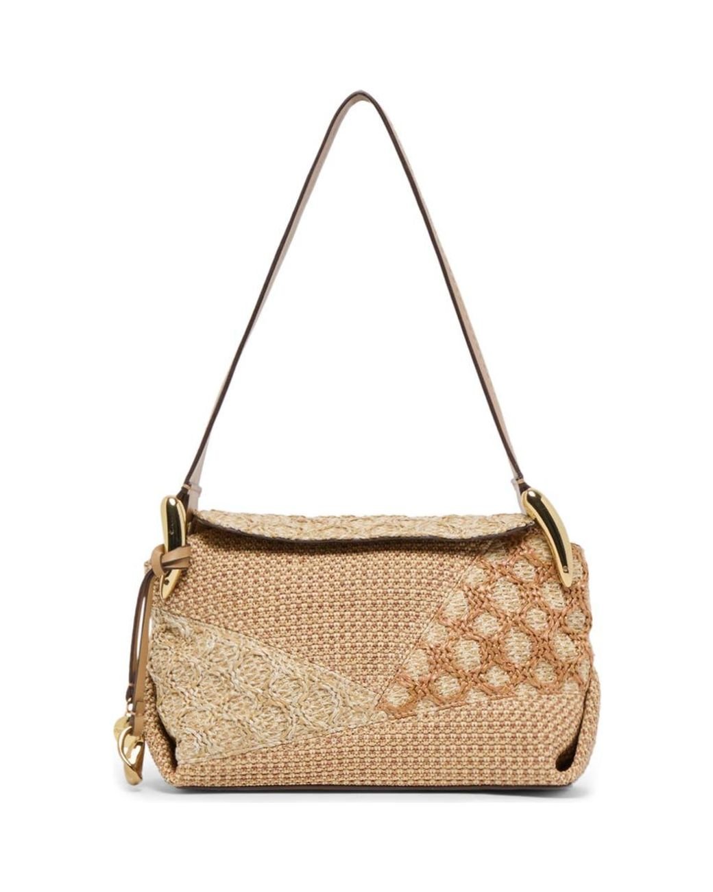 Dolce Vita Matilda Patchwork Raffia Shoulder Bag in Natural | Lyst