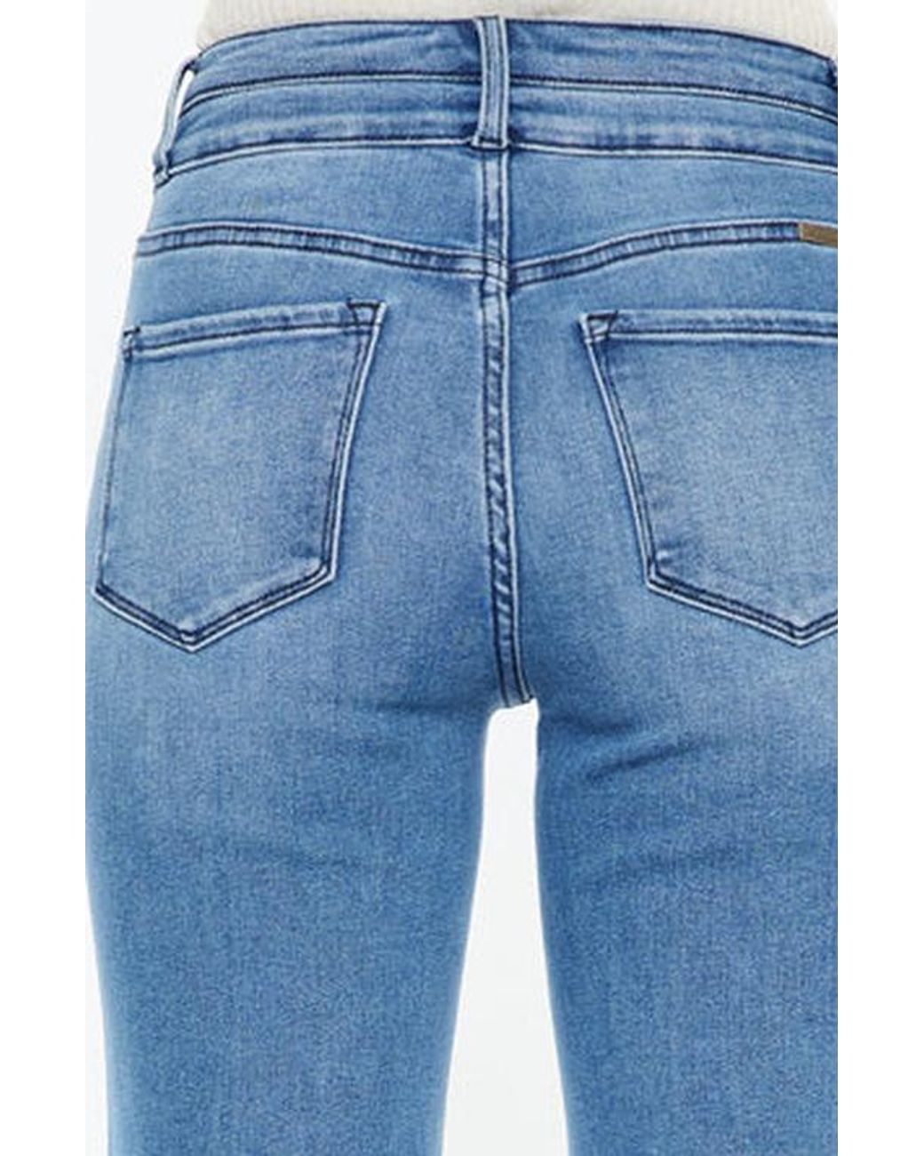 Kancan Onyx Essentials Ultra High Rise Wide Flare Jeans in Blue | Lyst