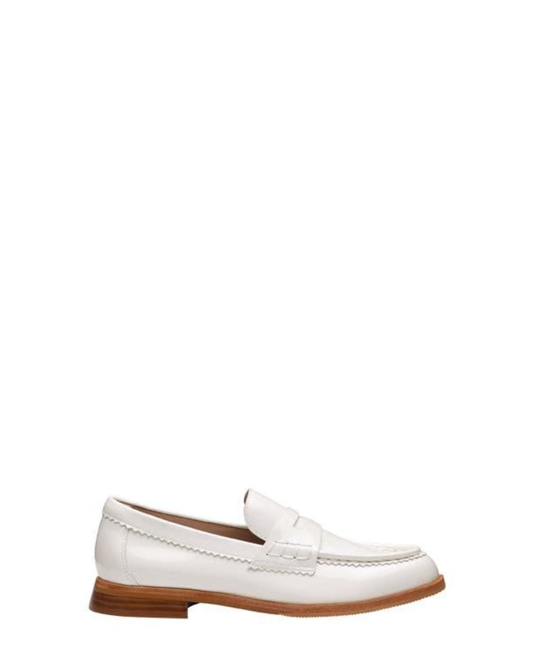 Johnston & Murphy Gillian Patent Leather Penny Loafer in White | Lyst