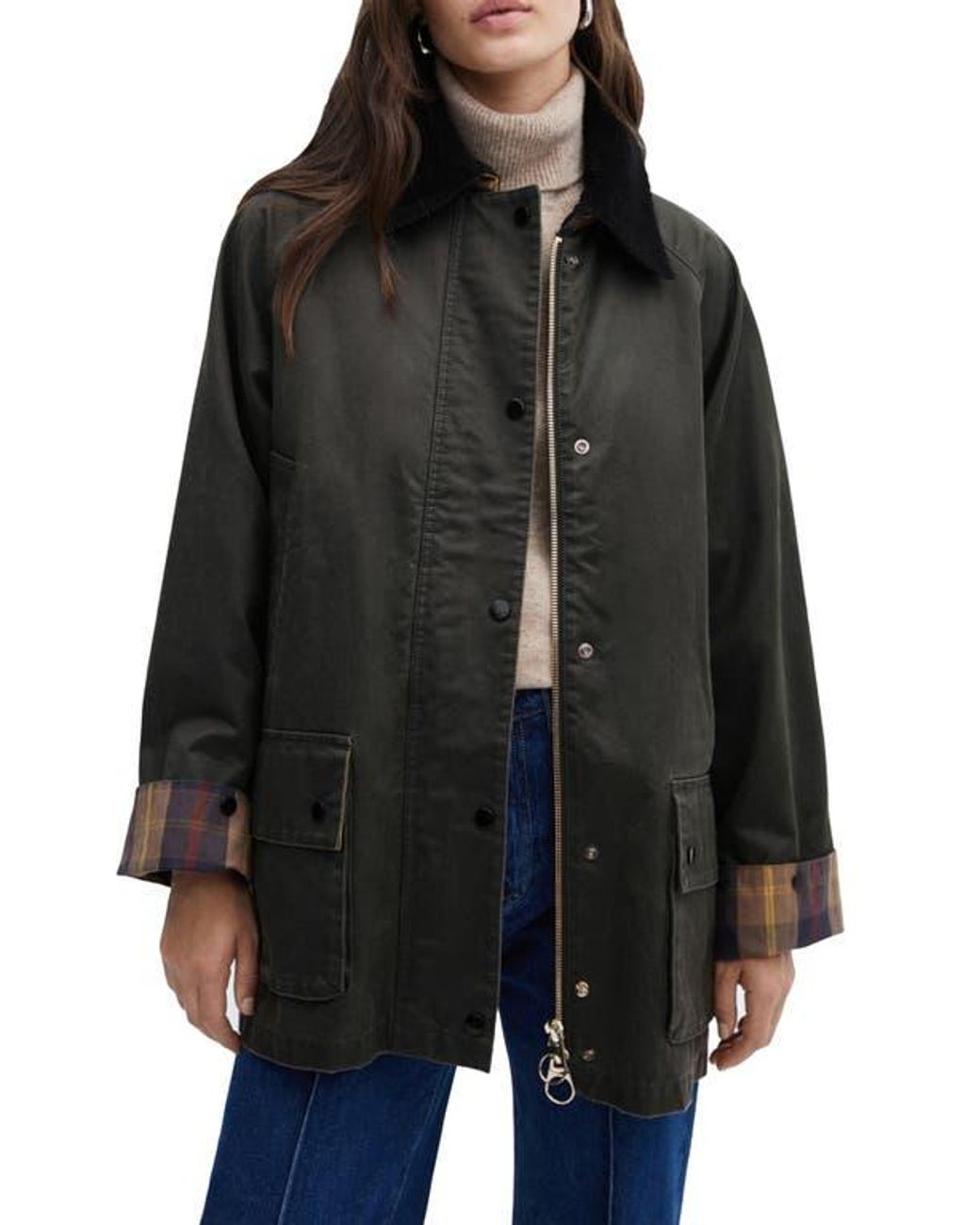 Mango Waxed Effect Jacket in Black | Lyst