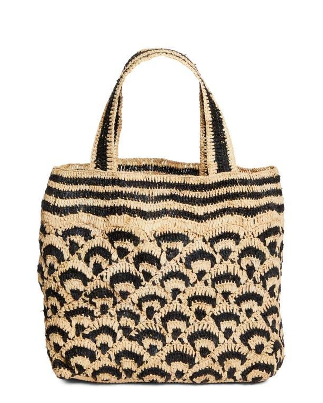 EILAF Madagascar Shell Crochet Raffia Tote in Metallic | Lyst