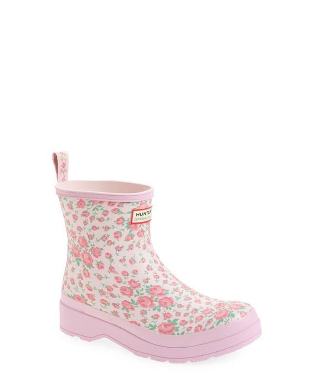 HUNTER X Loveshackfancy Play Short Rain Boot in Pink | Lyst