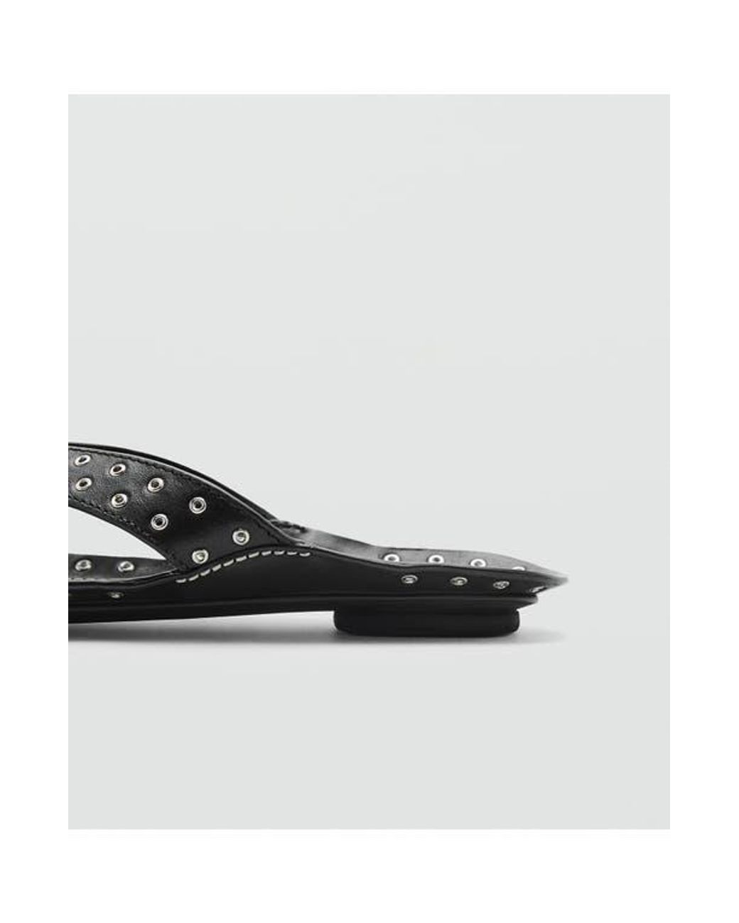 Mango Grommet Flip Flop in Gray | Lyst