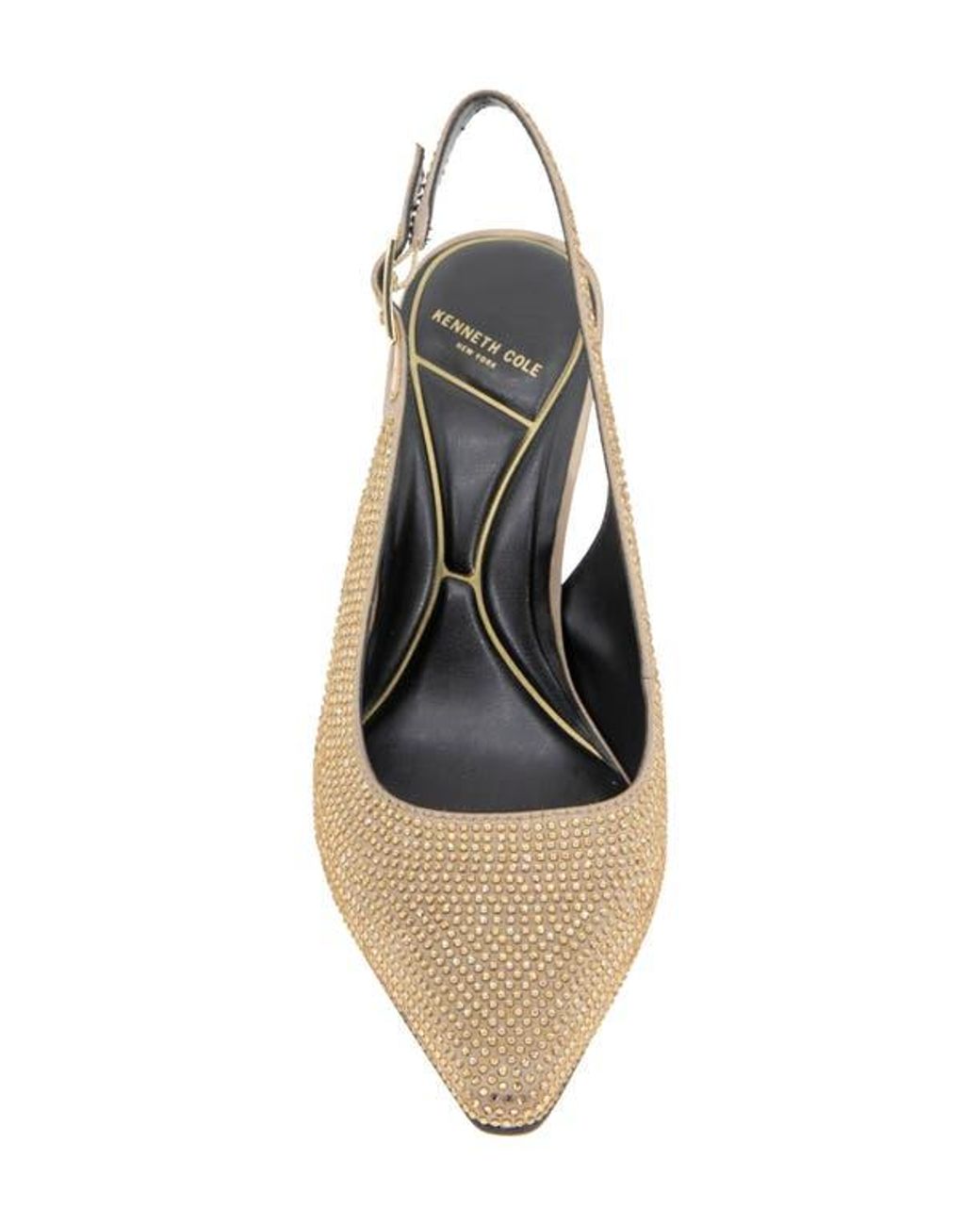 Kenneth Cole Quinnly Crystal Slingback Pointed Toe Pump in Metallic | Lyst