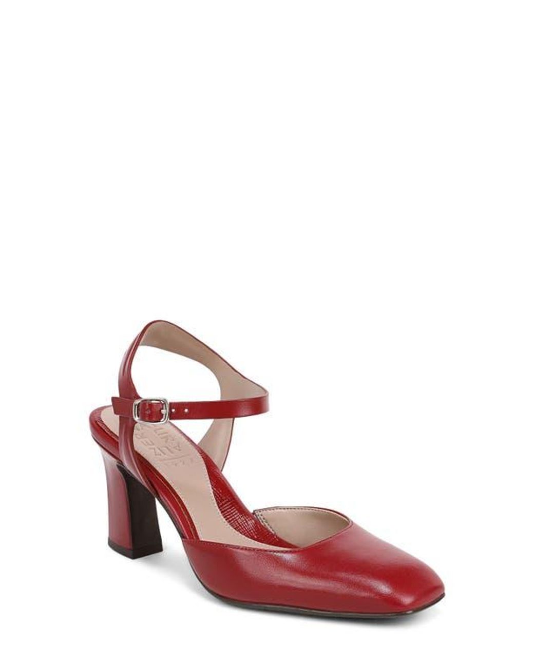Naturalizer Frankie Ankle Strap Pump in Red | Lyst