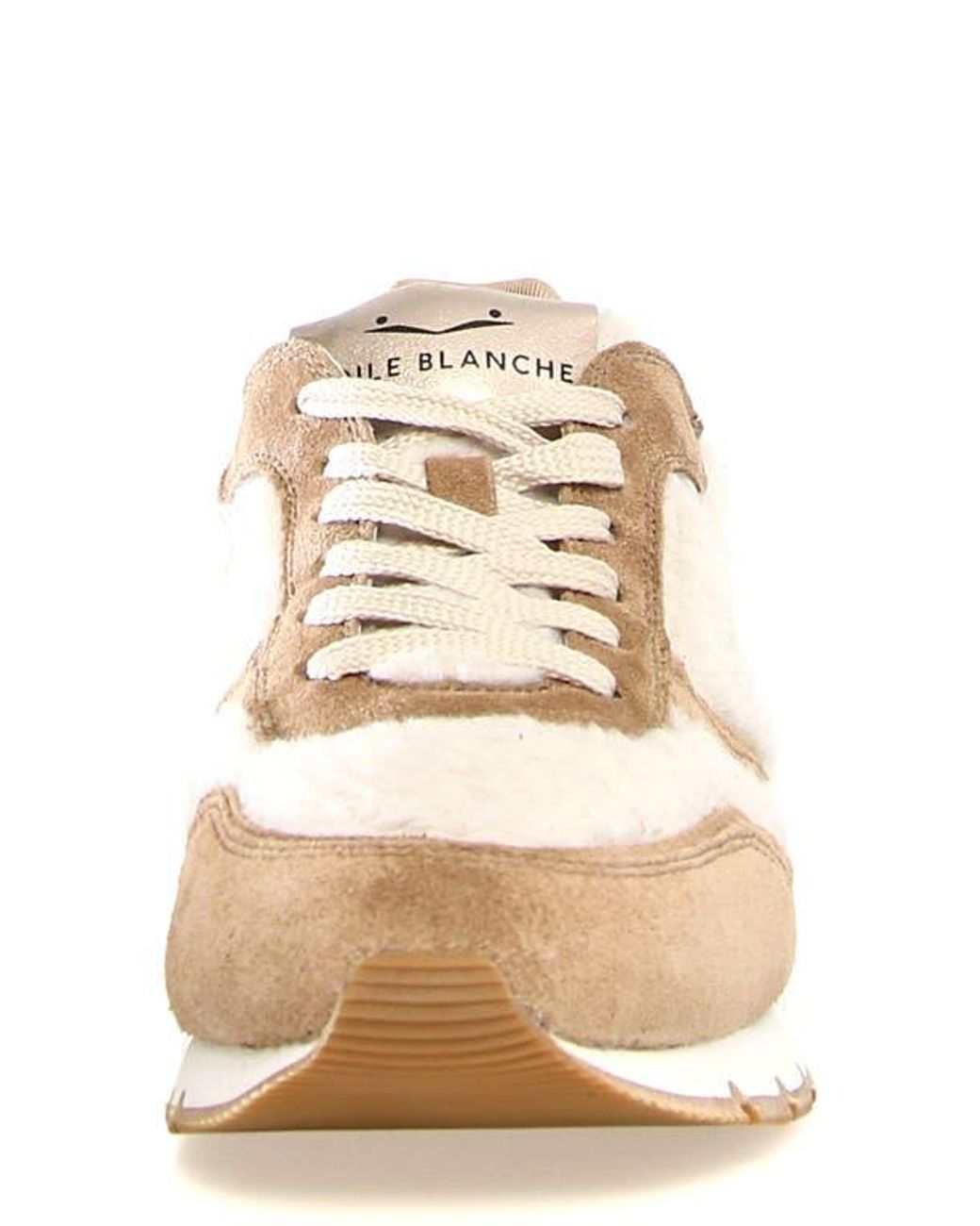 Voile Blanche Julia Genuine Shearling Sneaker in Natural | Lyst
