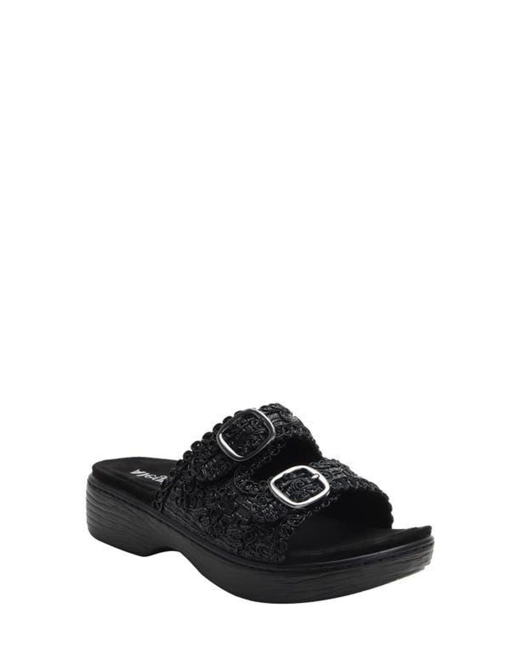 Alegria By Pg Lite Oona Platform Slide Sandal in Black | Lyst