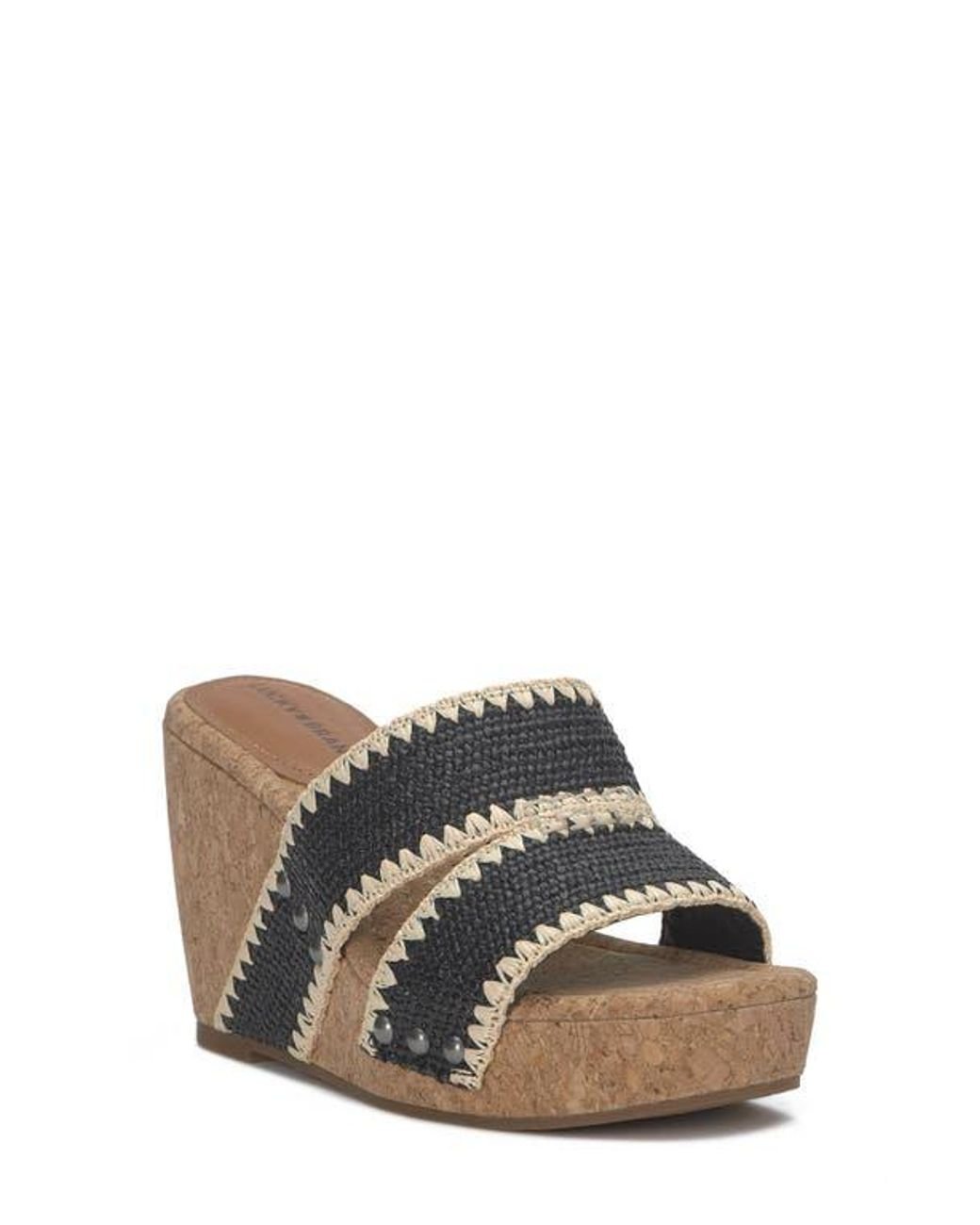 Lucky Brand Vickta Raffia Platform Wedge in White | Lyst