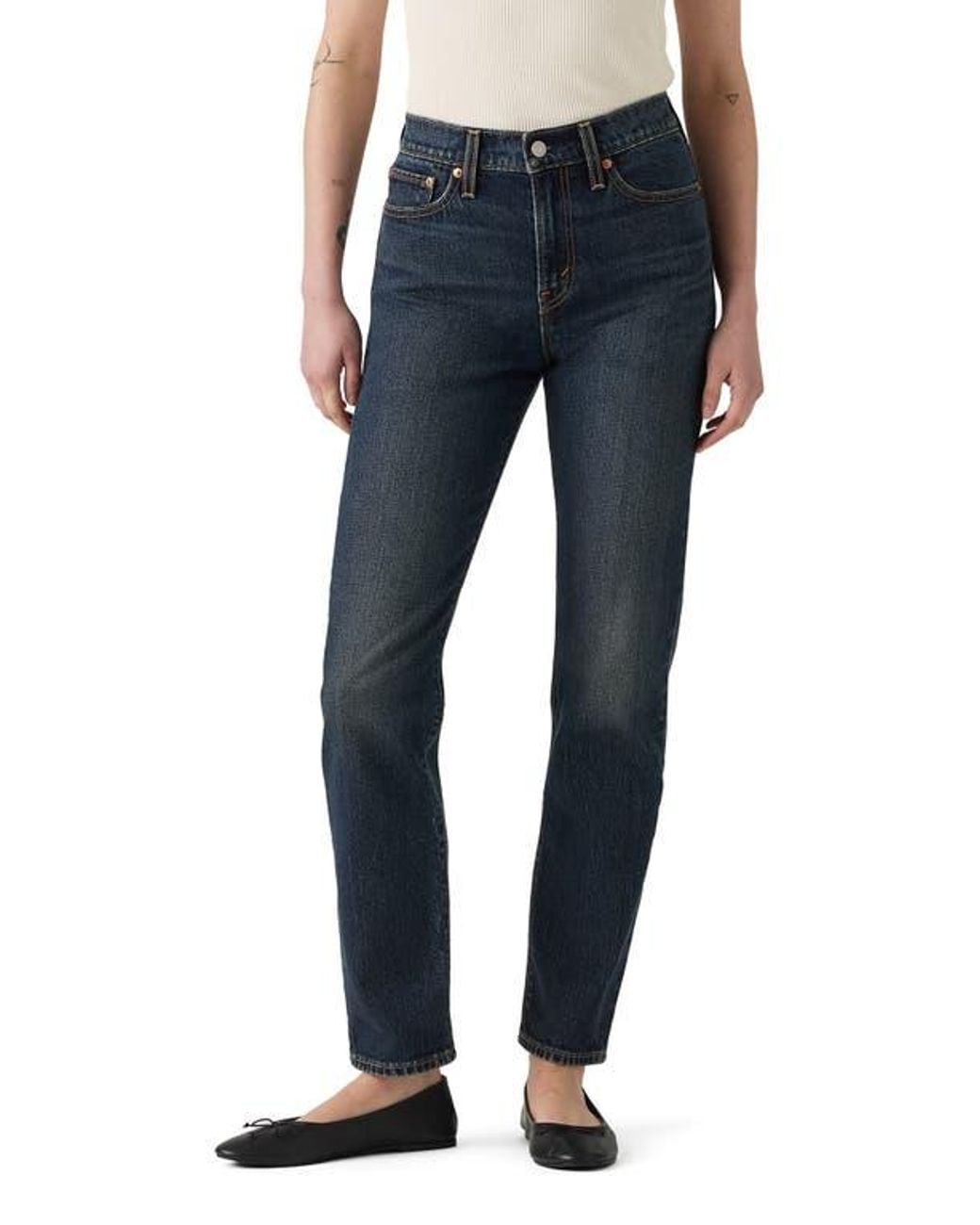 Levi's Wedgie High Waist Slim Leg Jeans in Blue | Lyst