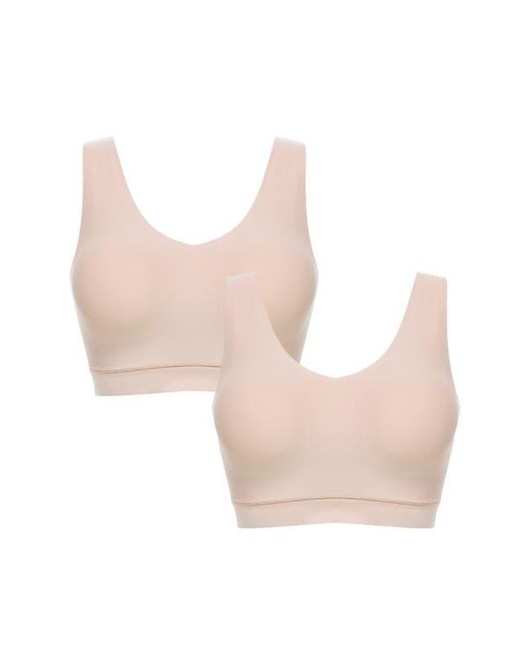 Chantelle Soft Stretch 2-Pack Padded V-Neck Wireless Bras in Pink | Lyst