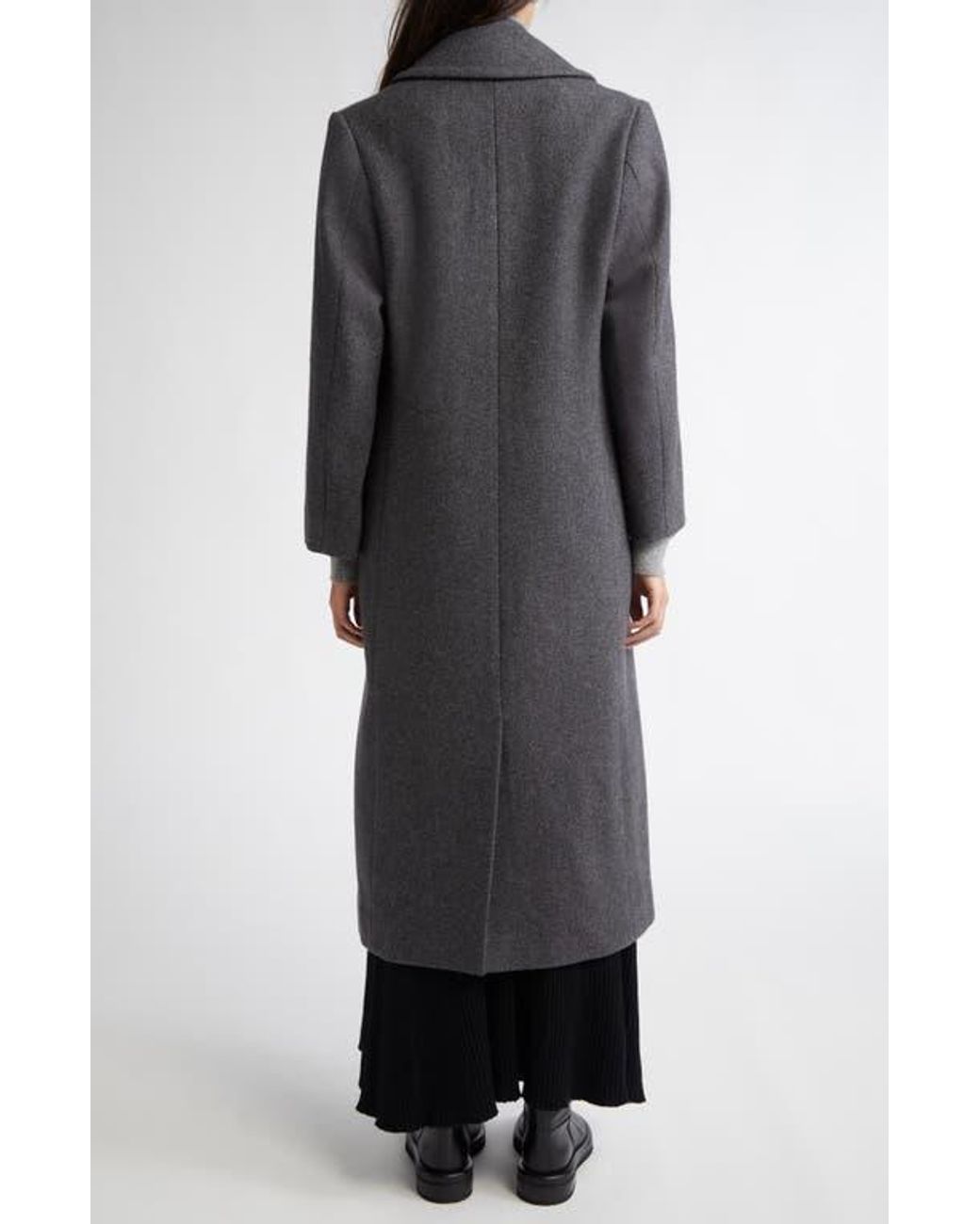 Johnstons of Elgin Great Double Breasted Wool Coat in Gray | Lyst